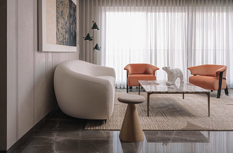 3 Module Paan Floor Lamp with Leather and Brass For Sale at 1stDibs