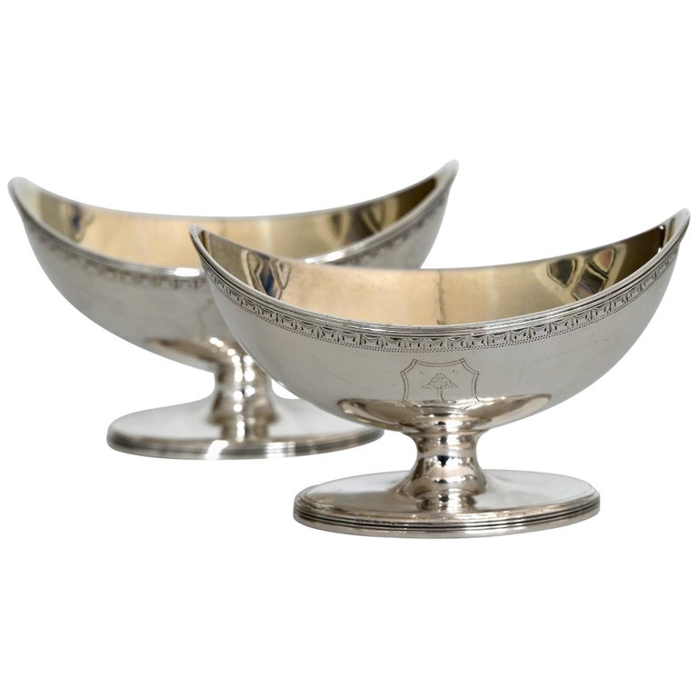 Pair Of 18th Century Saliers London 1790 Mm Henry Chawner Sterling ...