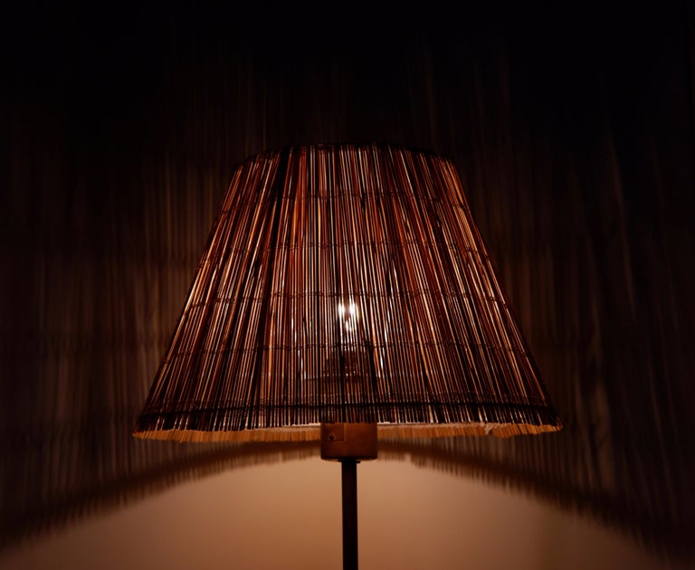 Paavo Tynell Floor Lamp Model K10-13 for Idman circa 1950, Woodstraw ...