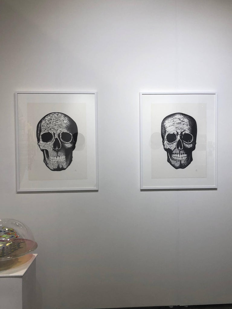 Pablo Caviedes - "Adam" - skull pen drawing For Sale at 1stdibs