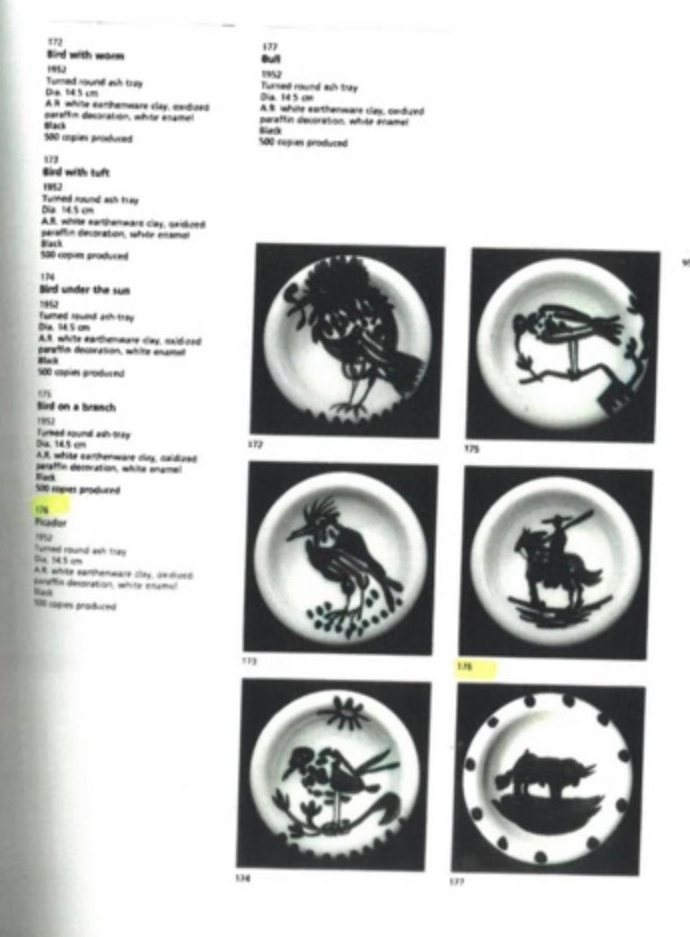 Pablo Picasso Ceramic Dish Editions Picasso Madoura Bird with Sun C ...