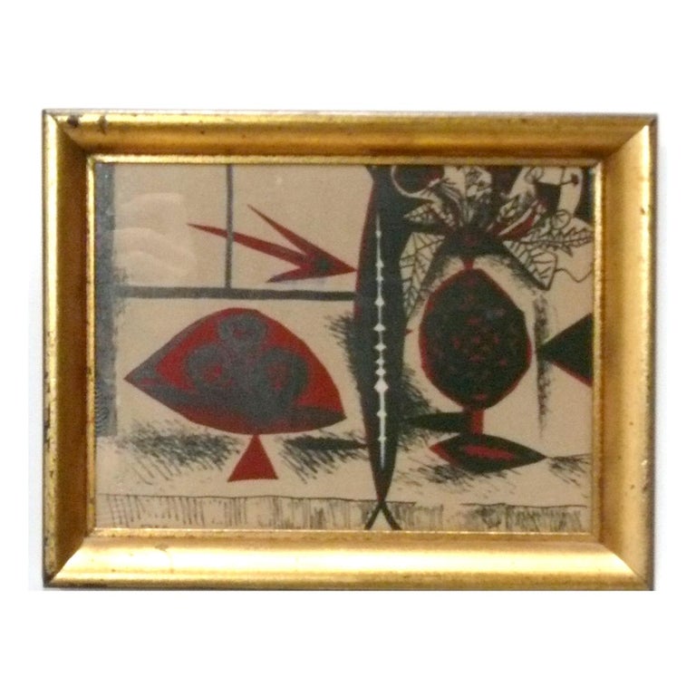 Pablo Picasso Color Prints in Vintage Gilt Frames at 1stDibs