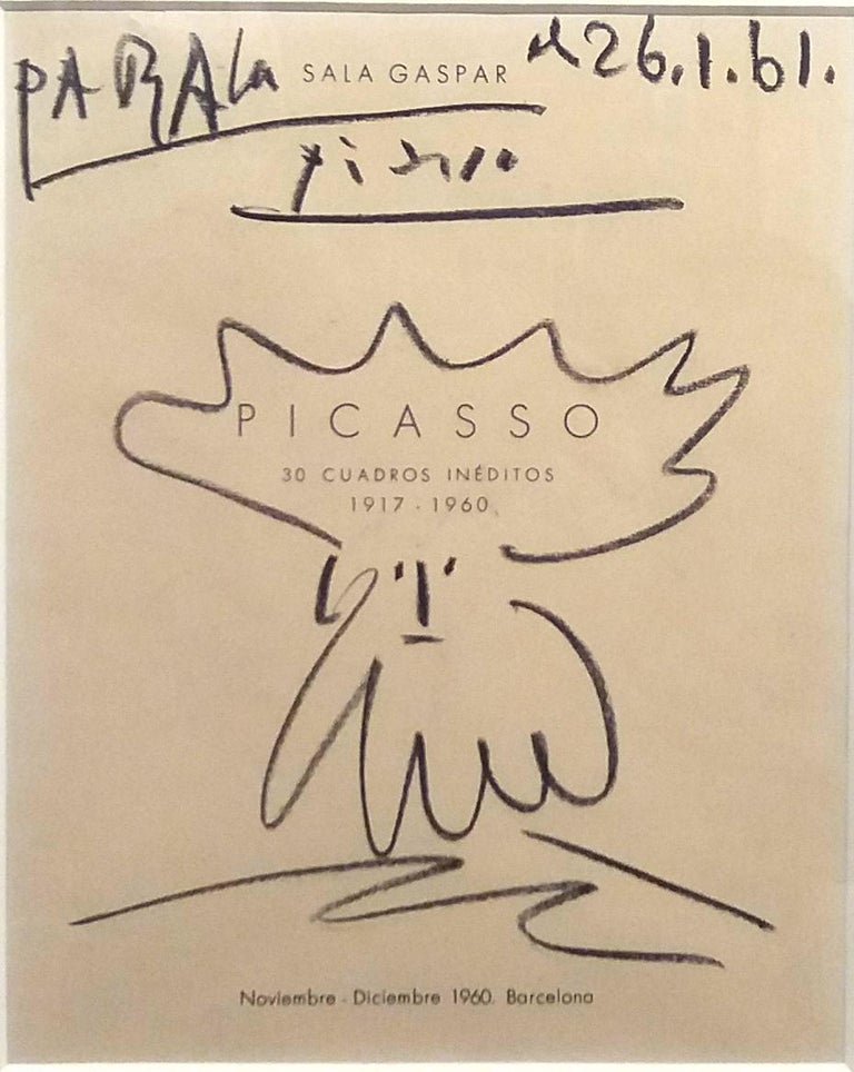 Pablo Picasso - PICASSO. dessin original sur papier. certificat ...