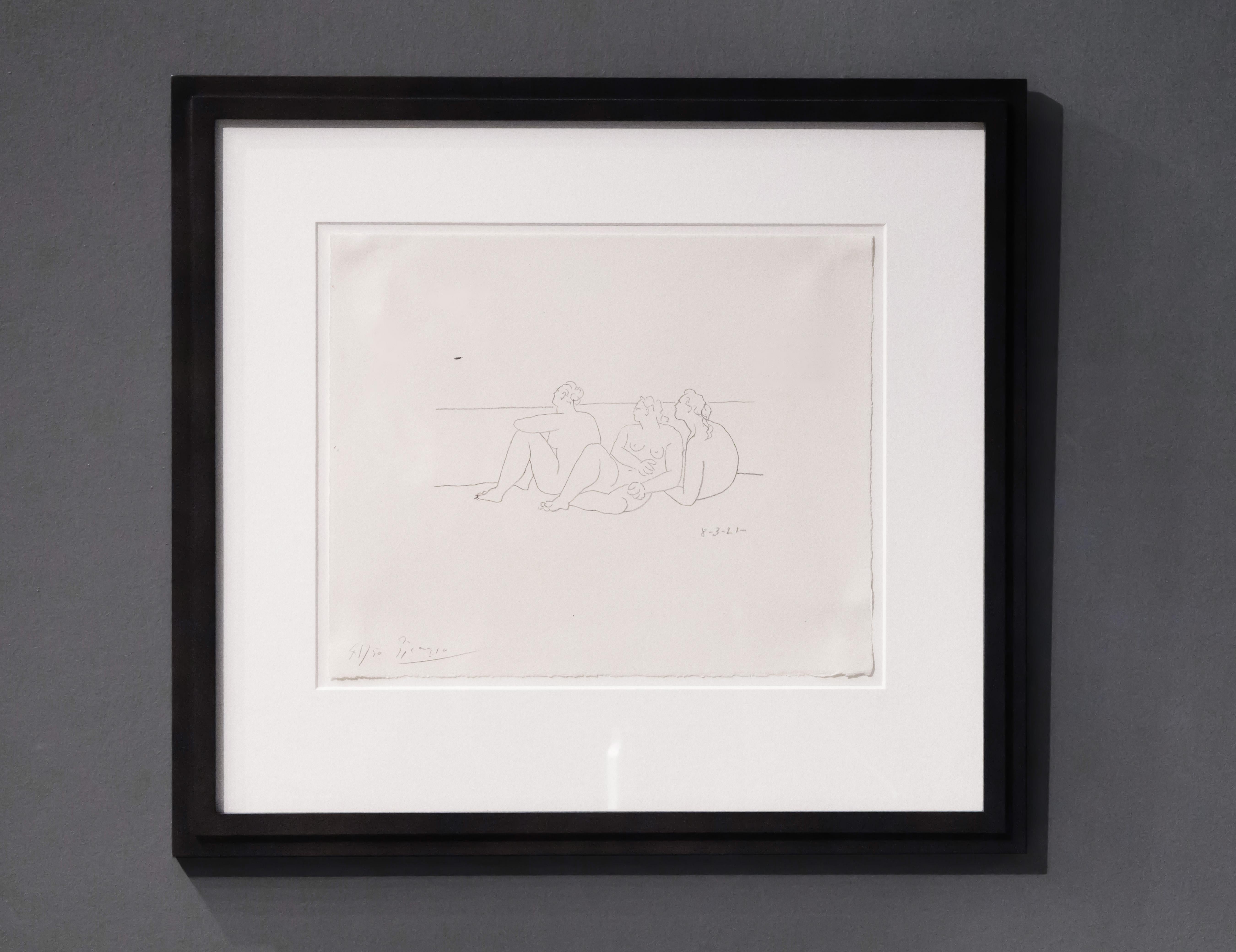 Pablo Picasso - 'Sur la plage II (trois nus)' Lithograph Print For Sale ...