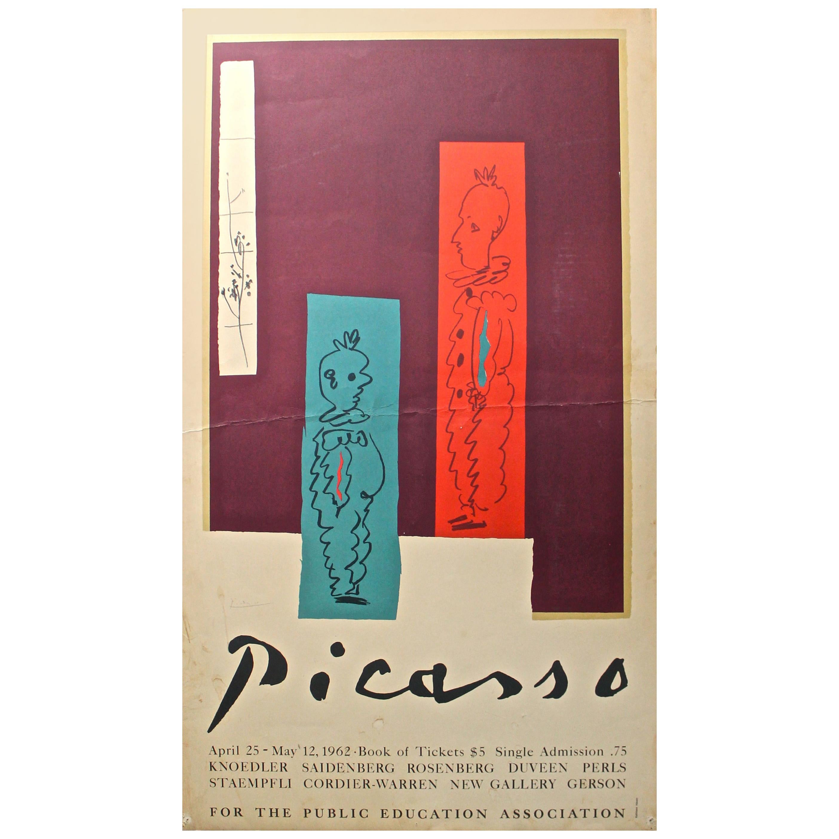 Pablo Picasso Poster "Two Clowns" 1962 New York City Gallery Shows at ...