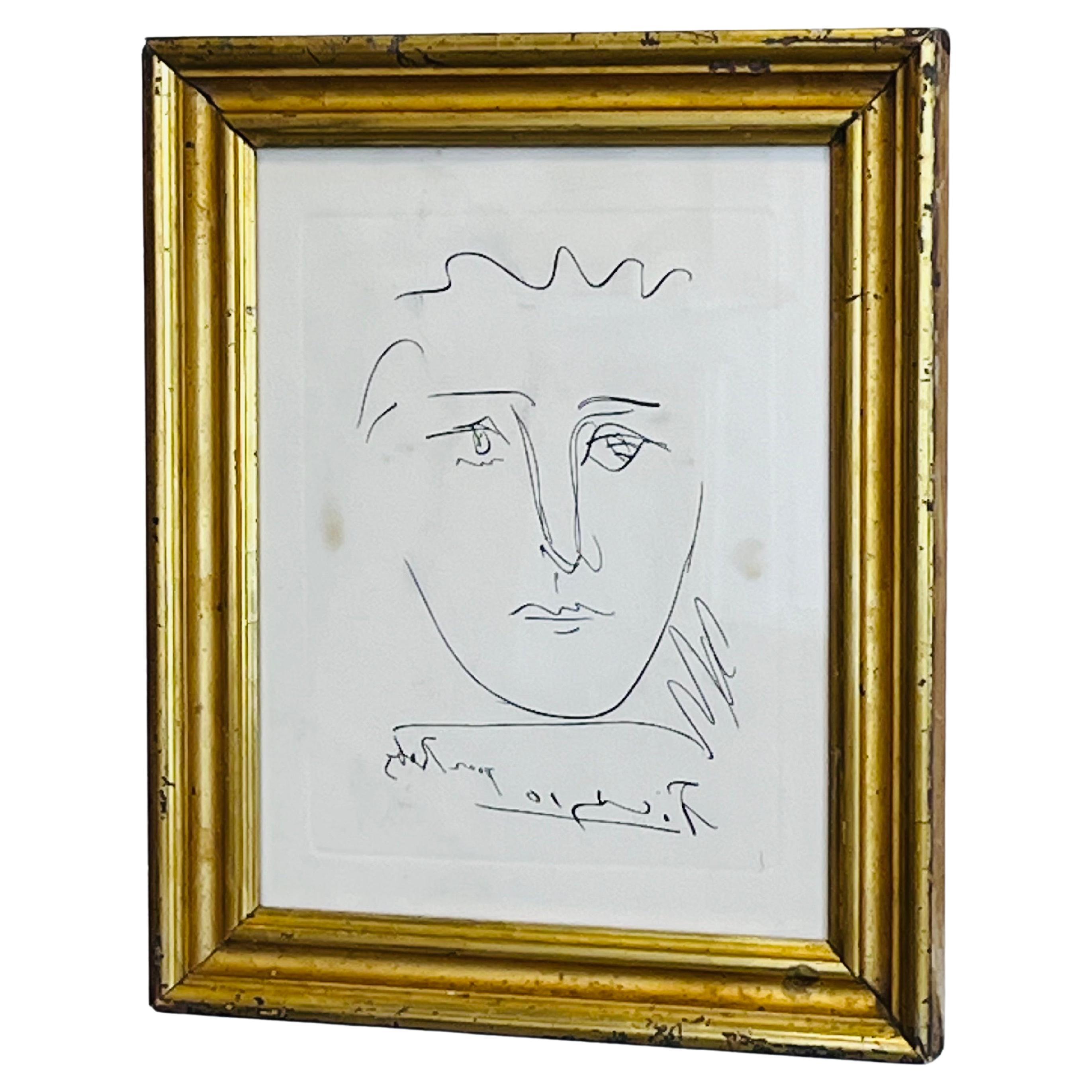 Pablo Picasso Pour Roby Lage De Soleil Print 1960s In Antique Lemon