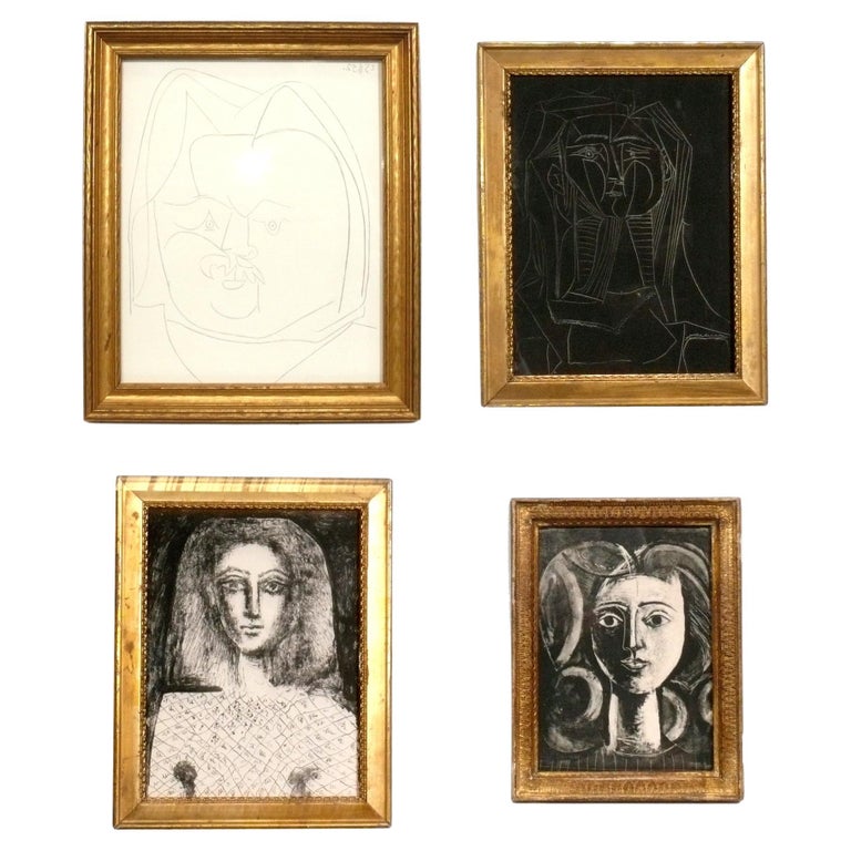 Pablo Picasso Prints in Vintage Gilt Frames For Sale at 1stDibs