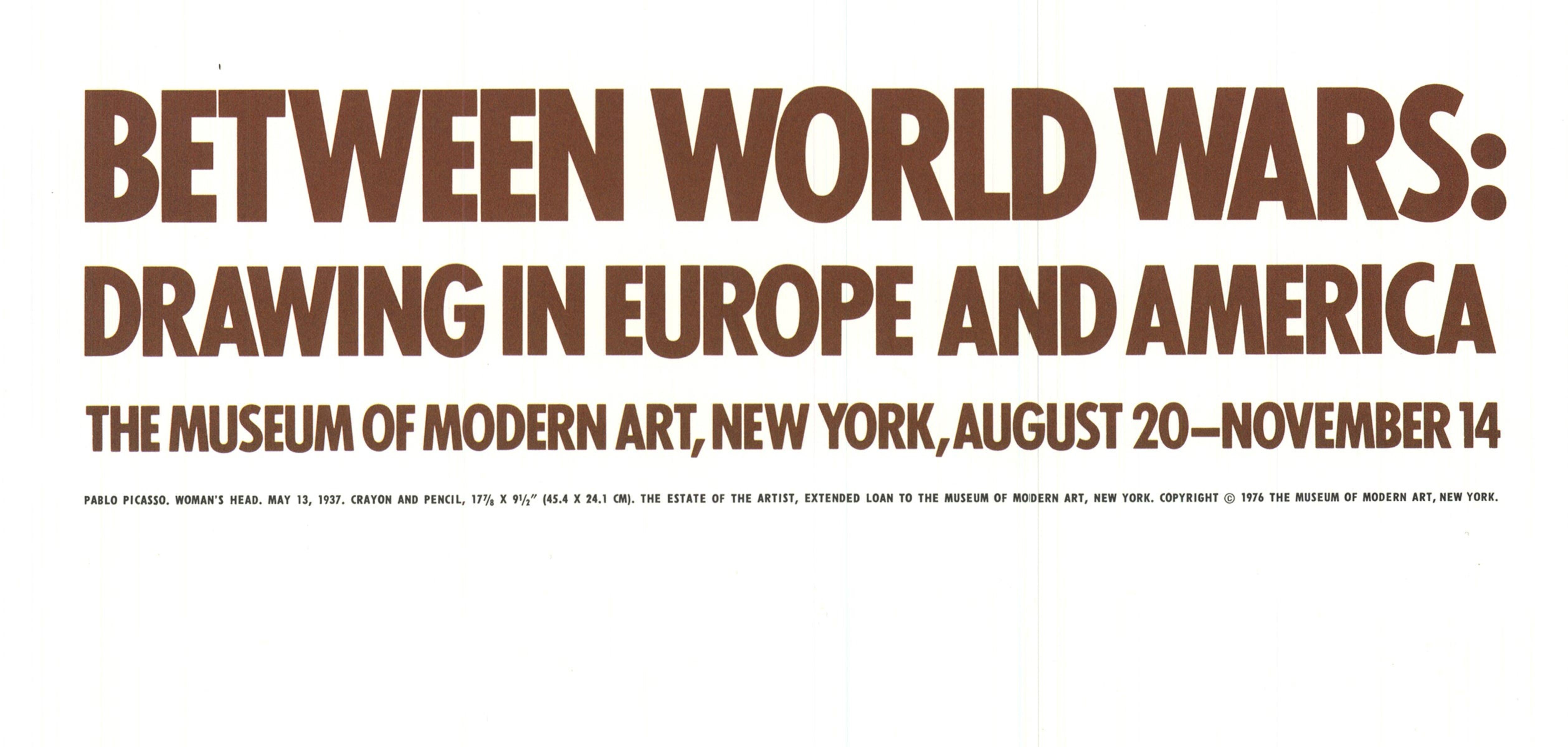 1976 Pablo Picasso 'Between World Wars: Drawing in Europe and America ...