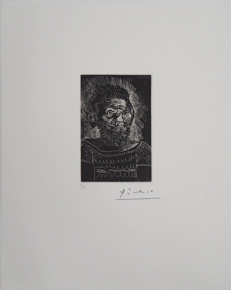 Pablo Picasso - Bearded Man - Original etching with stamp signature ...