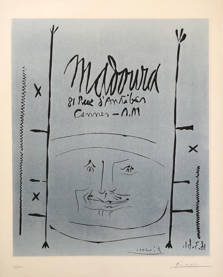 Pablo Picasso - Blue Face for Madoura - Original Linocut Handsigned and ...