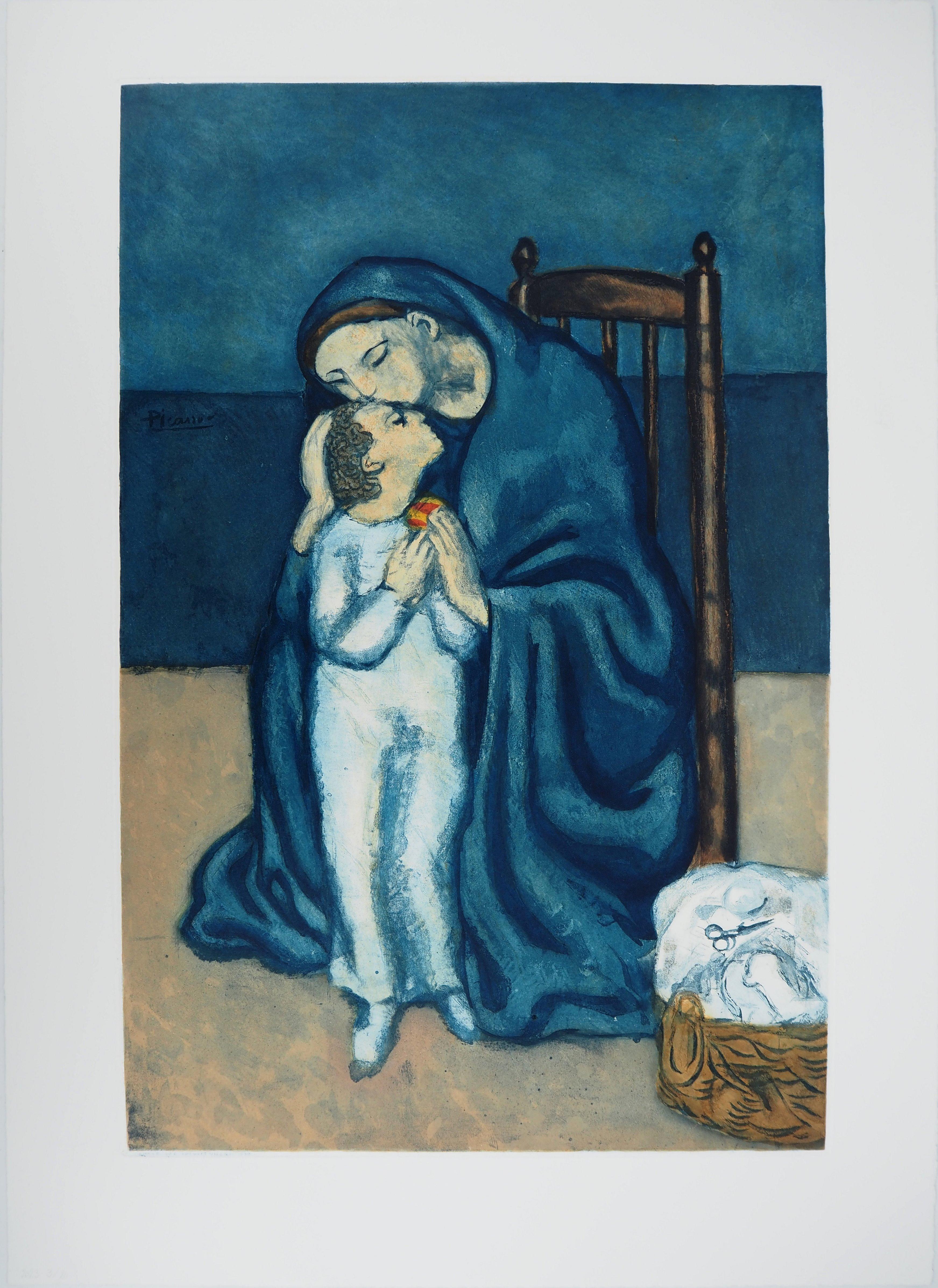Pablo Picasso - Blue Period : Maternity - Etching (Ginestet Pouillon # ...