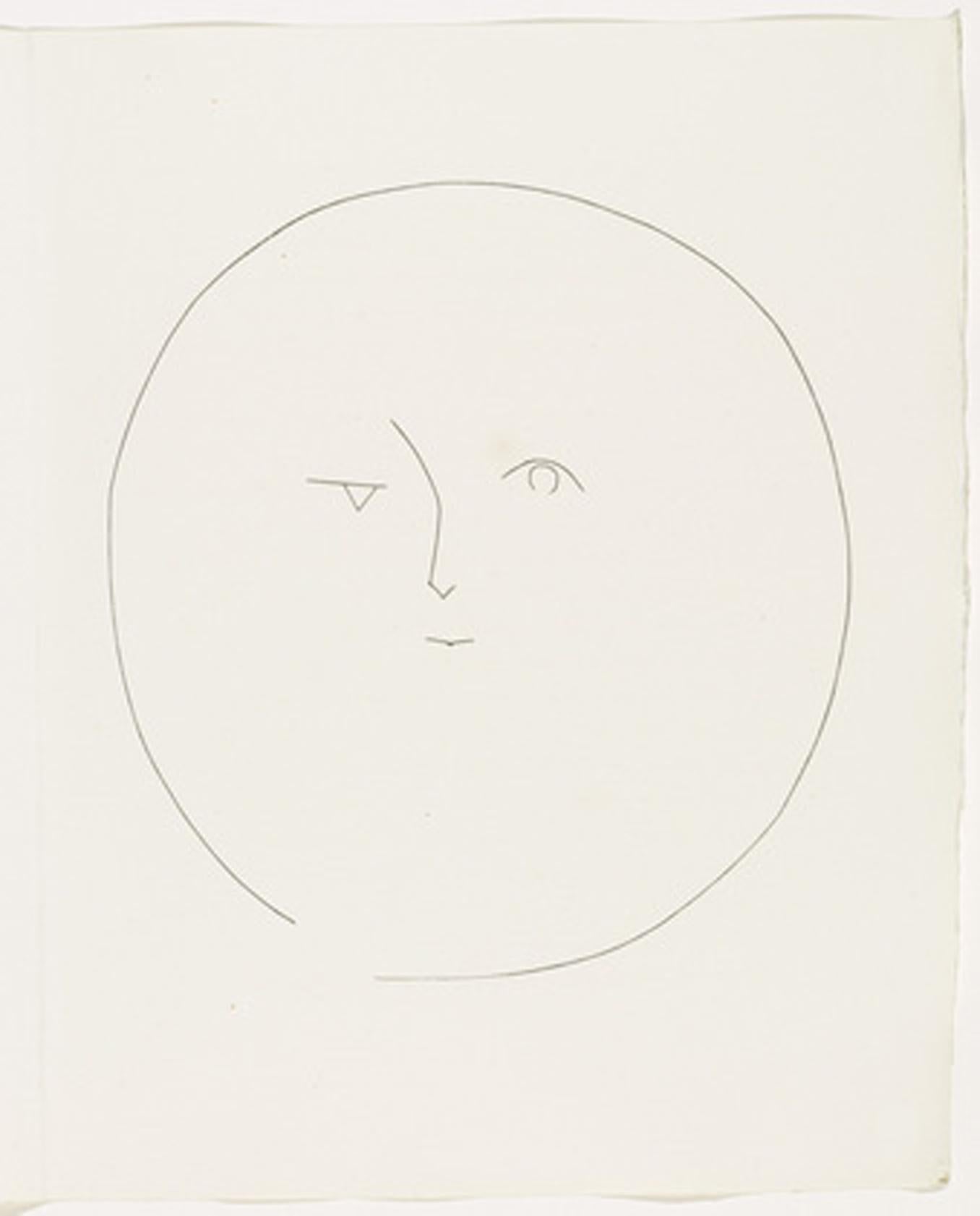 Pablo Picasso - Carmen Round Head of a Man with Mismatched Eyes (Plate ...