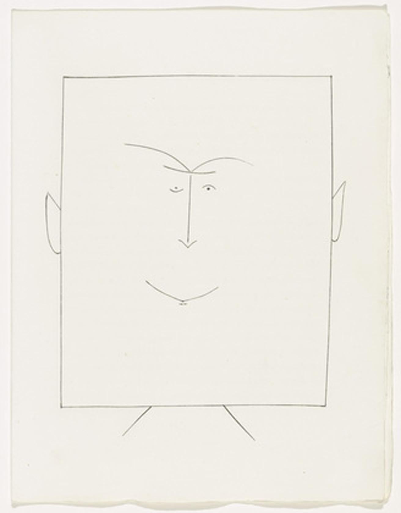 Pablo Picasso - Carmen Square Head of a Man with Ears (Plate III) at ...