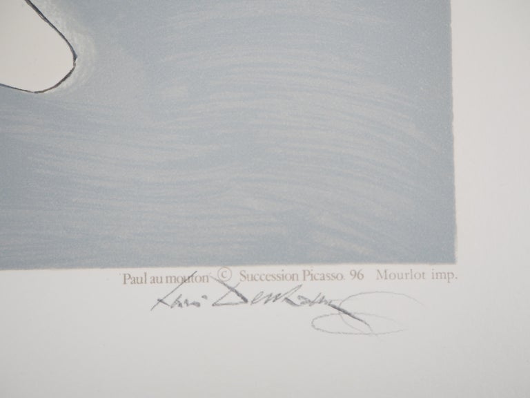 Child with a Lamb - Lithograph (Mourlot) For Sale at 1stDibs