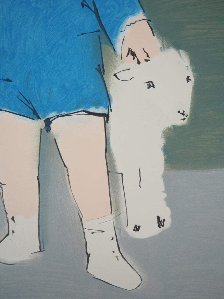 Child with a Lamb - Lithograph (Mourlot) For Sale at 1stDibs