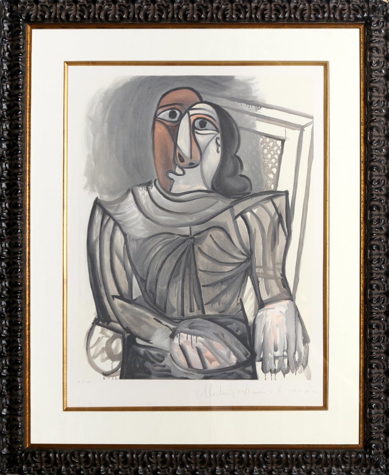 Femme Assise a la Robe Grise For Sale at 1stDibs