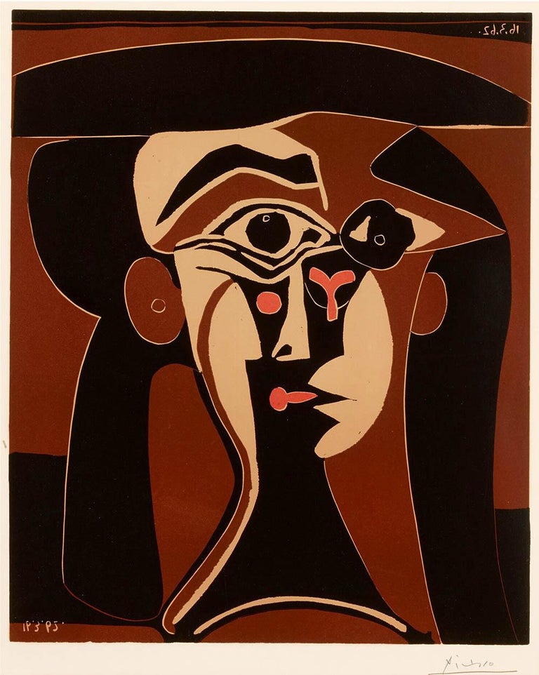 Pablo Picasso - Jacqueline Au Chapeau Noir (State III), 1962 For Sale ...