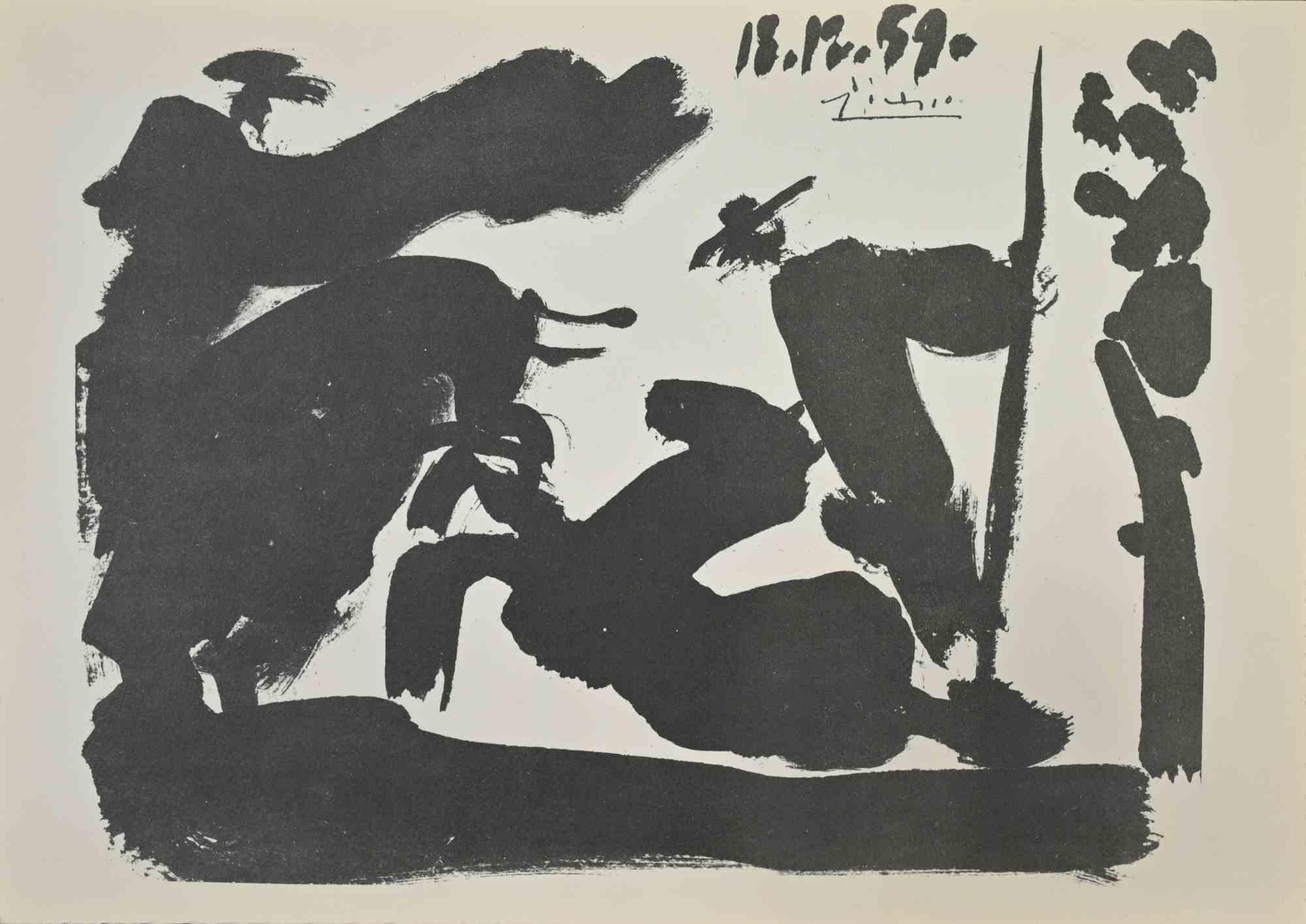 Le Picador Renversé - Print after Pablo Picasso - Mid-20th Century For ...