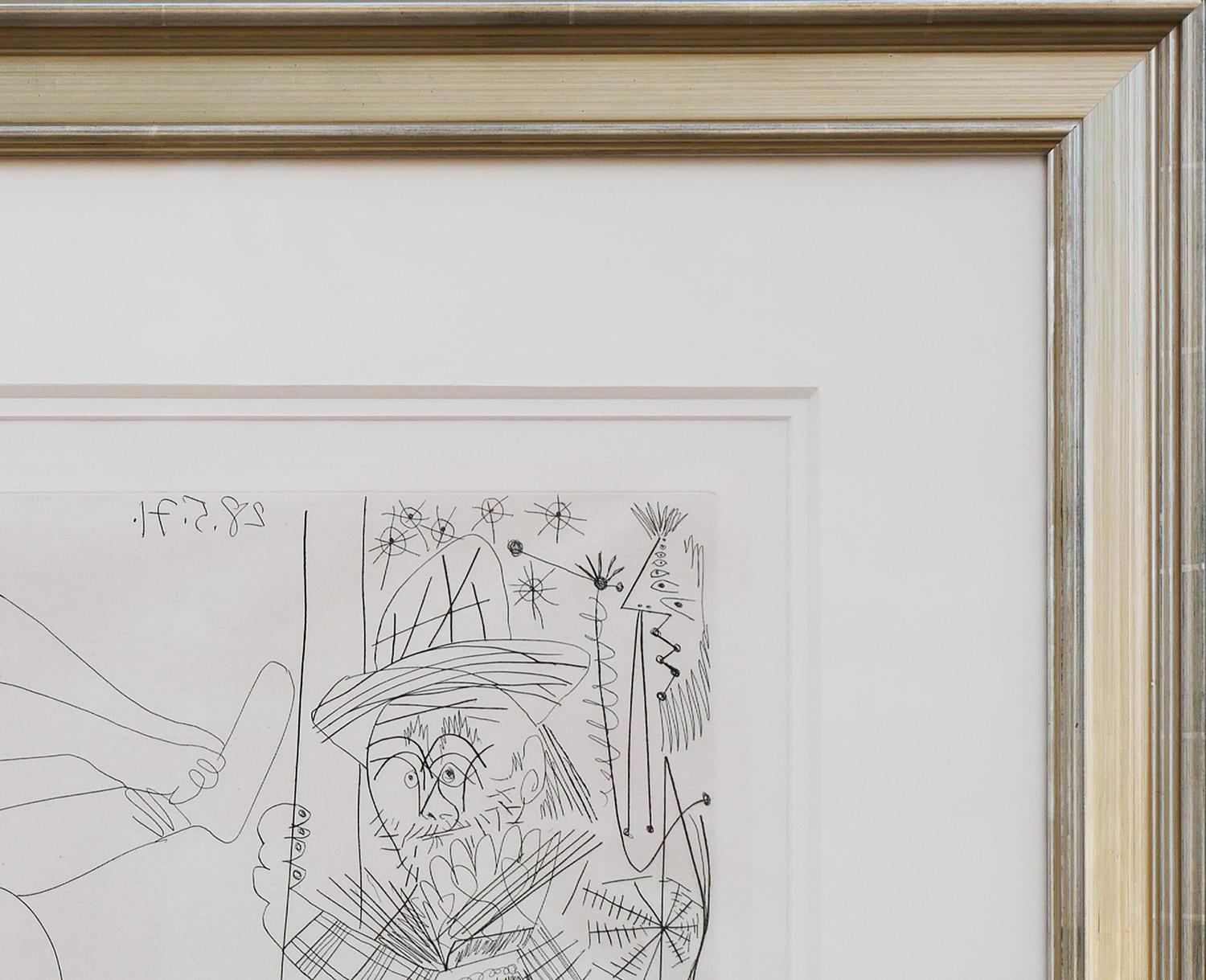 Pablo Picasso - Modern Cubist Contour Line Etching of a Dressing Circus ...