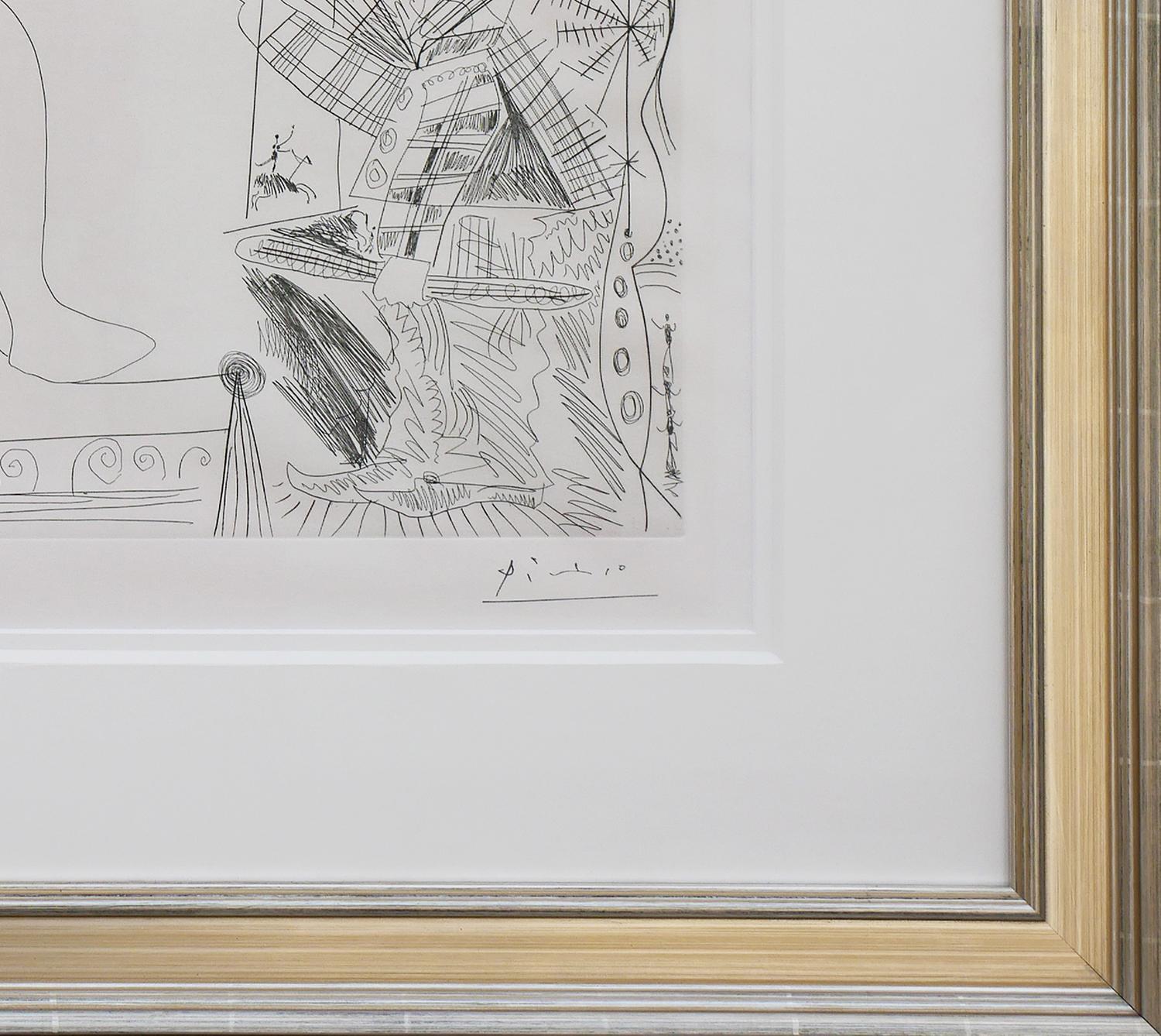 Pablo Picasso - Modern Cubist Contour Line Etching of a Dressing Circus ...