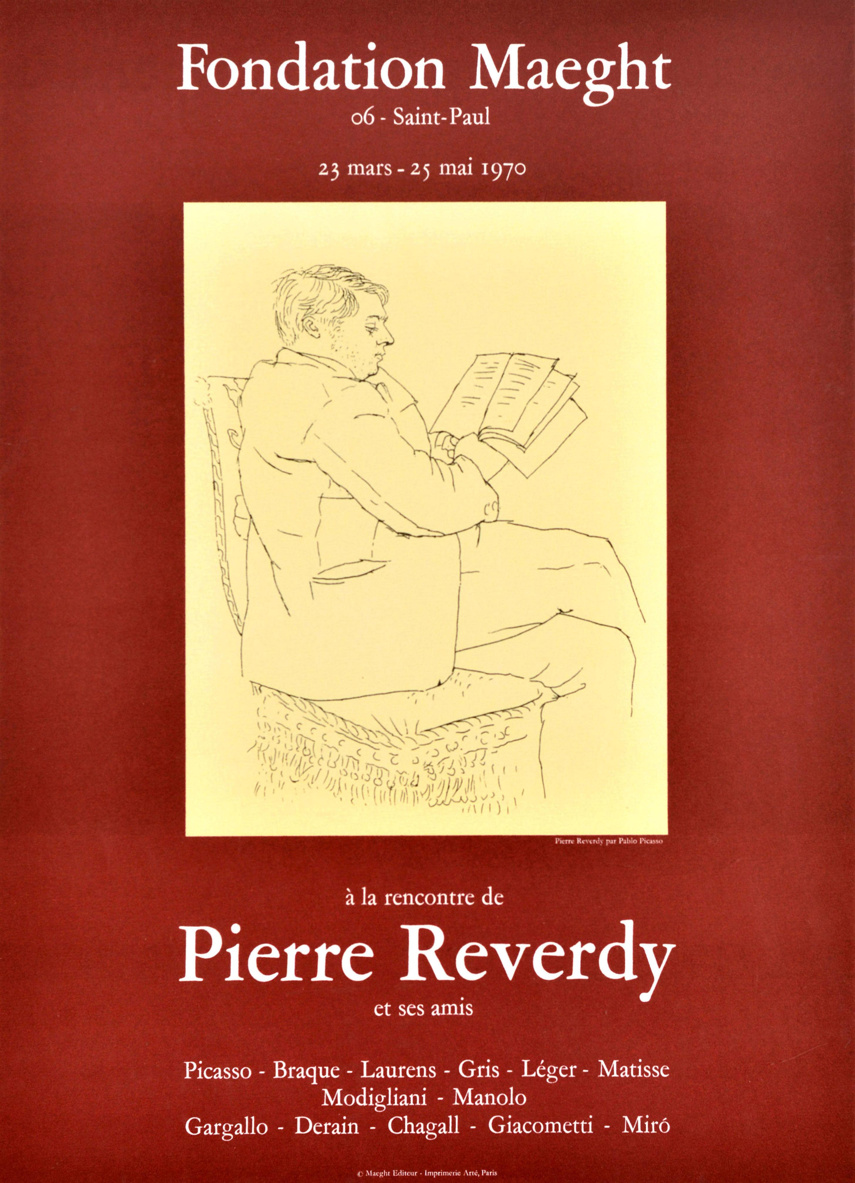 Pablo Picasso - Original Vintage Art Exhibition Poster Pierre Reverdy ...