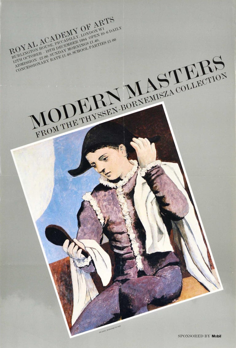Pablo Picasso - Original Vintage Exhibition Poster Modern Masters ...