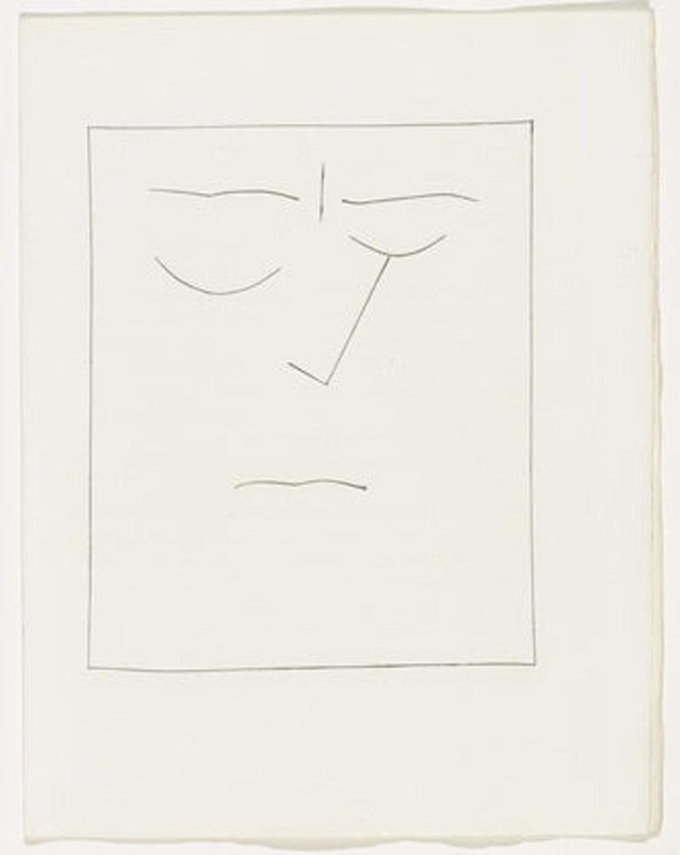 Pablo Picasso - Pablo Picasso Carmen Square Head of a Man with Closed ...