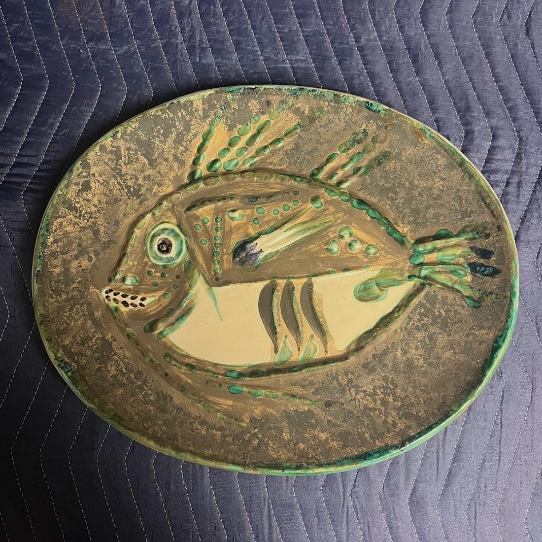Pablo Picasso - Pablo Picasso Ceramic Plate 'Poisson chiné' Ramie 170 ...
