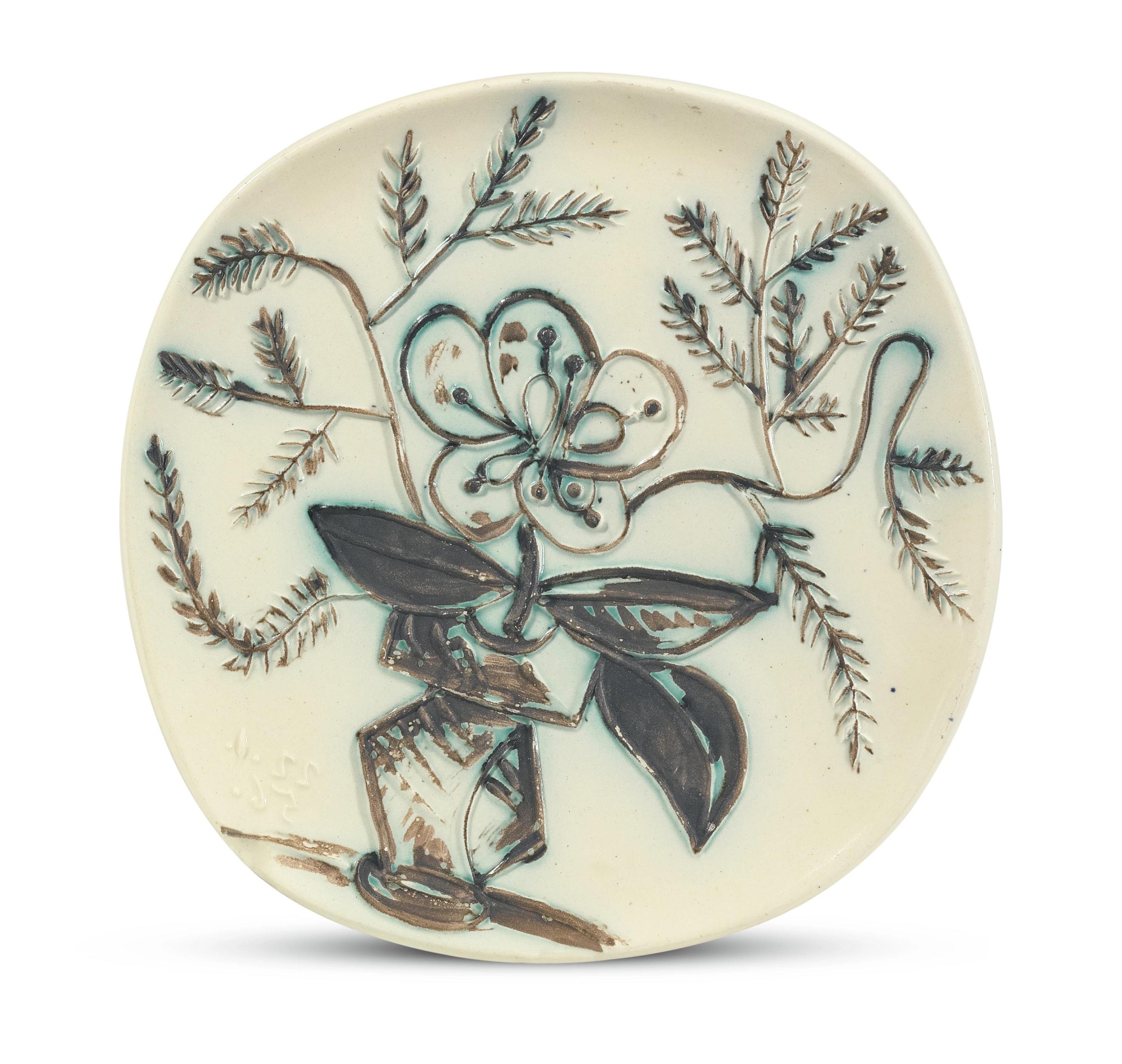 Pablo Picasso - Pablo Picasso Ceramic Plate 'Vase au bouquet' Ramie 302 ...