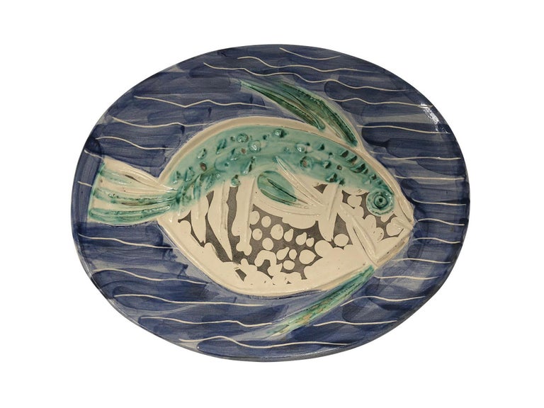 Pablo Picasso - Pablo Picasso Madoura Ceramic Plate - Poisson bleu ...