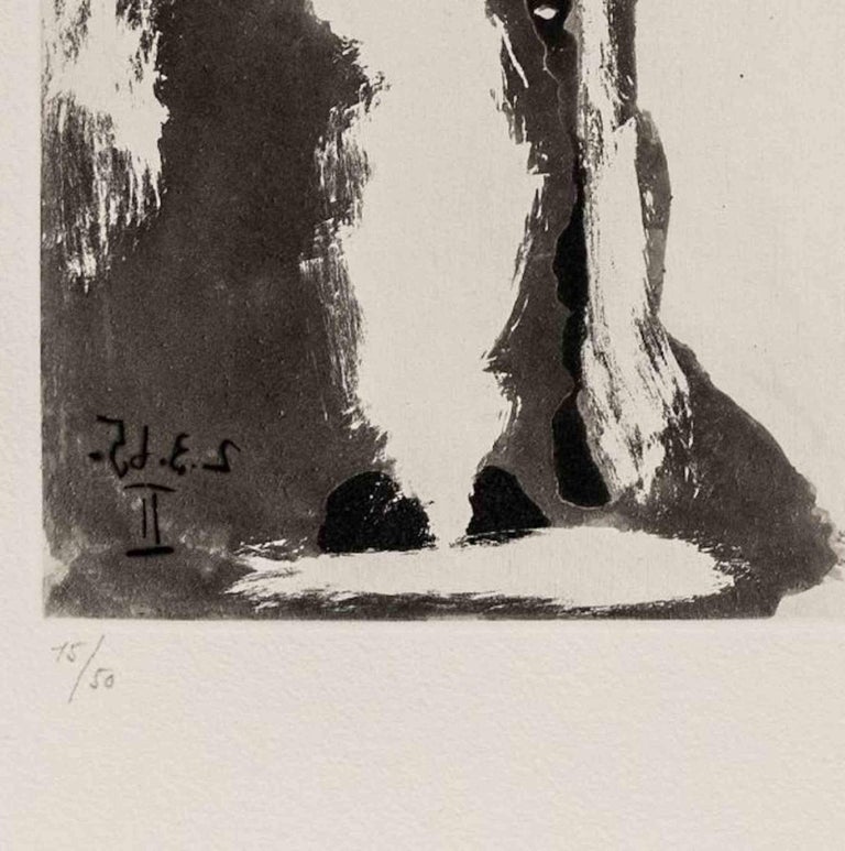 Pablo Picasso - Peintre au Travail - Etching by Pablo Picasso - 1965 ...