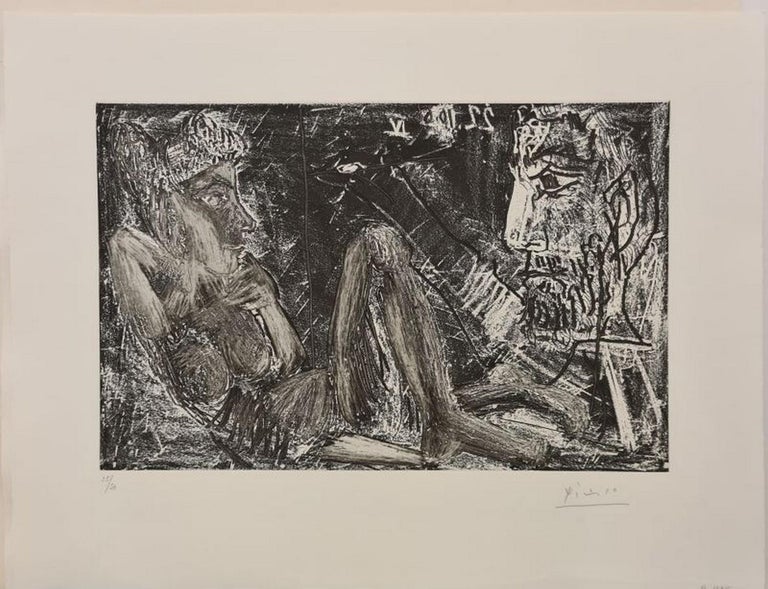 Pablo Picasso - Peintre en demi-figure et modèle au chignon For Sale at ...