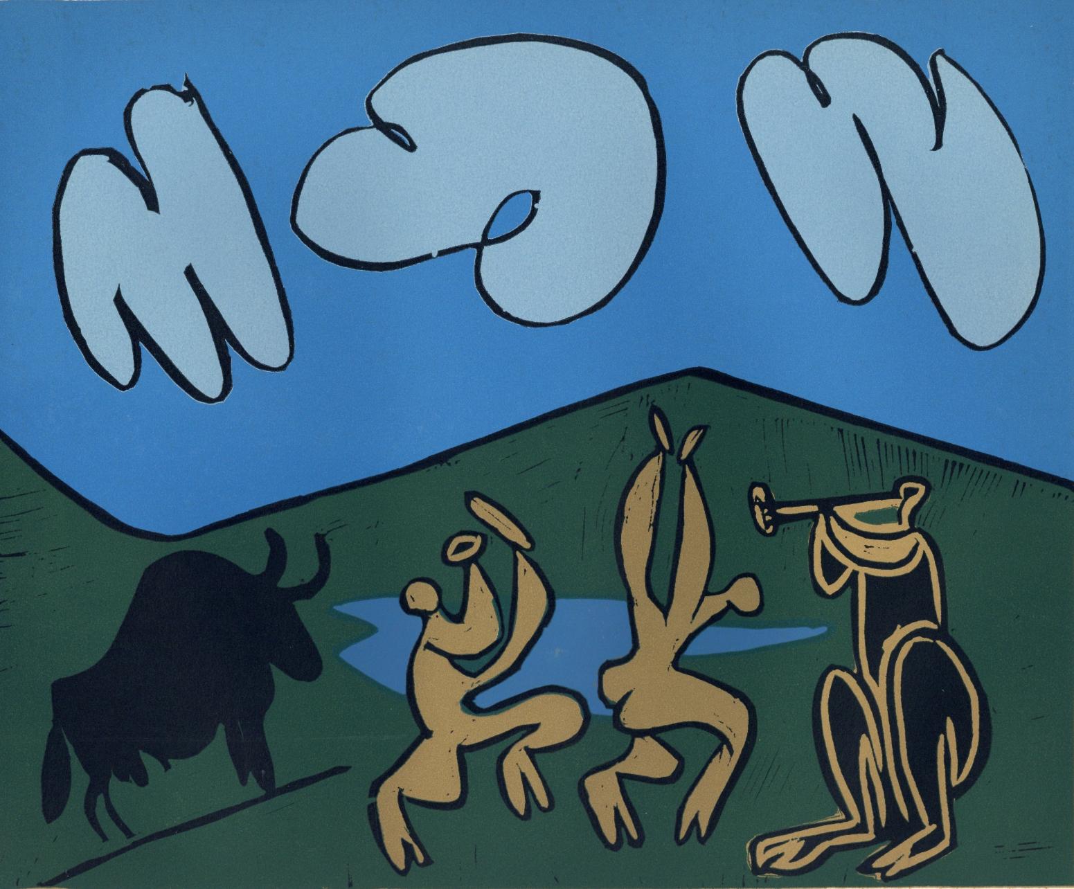 Picasso, Bacchanal with a Black Bull (Orozco 214), Grabados al linóleo ...