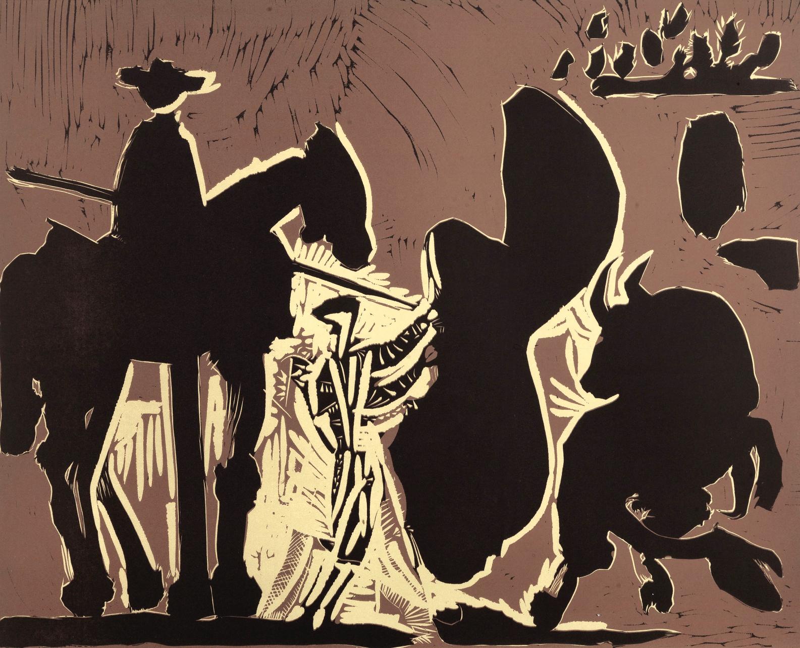 Picasso, Before goading of the Bull (Orozco 214), Grabados al linóleo ...