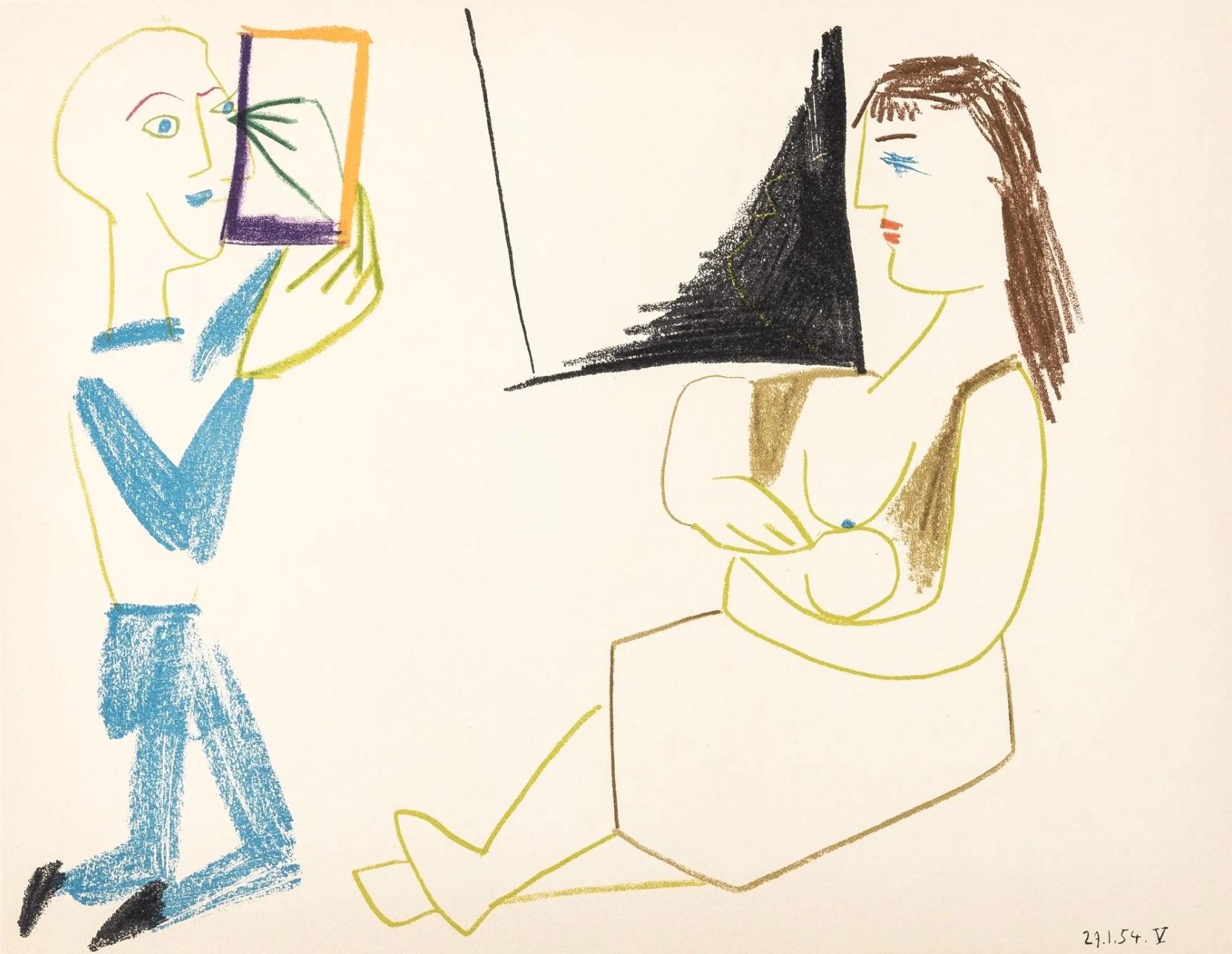 Picasso, Composition, Picasso and the Human Comedy (after) For Sale at ...