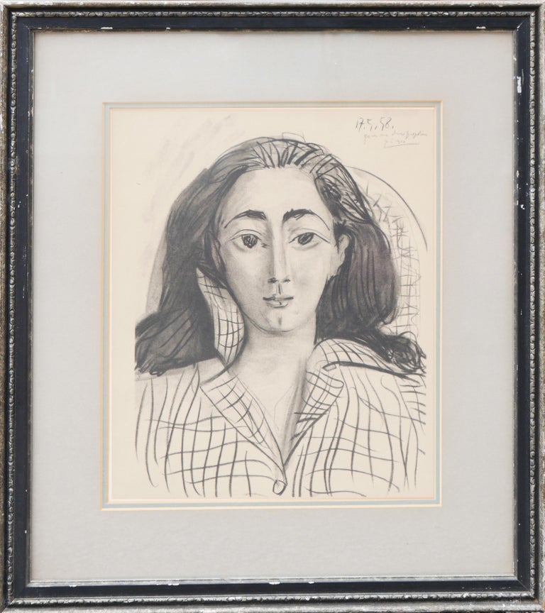 Pablo Picasso - "Portrait of Jacqueline" Modern Abstract Black and ...