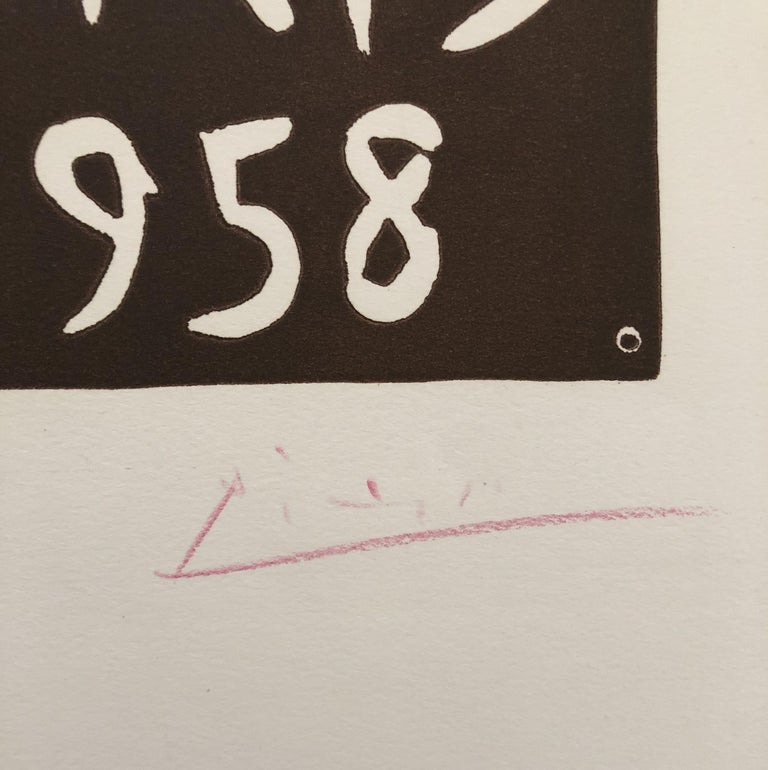 Pablo Picasso - Smiling Face for Madoura - Original Linocut, Handsigned ...