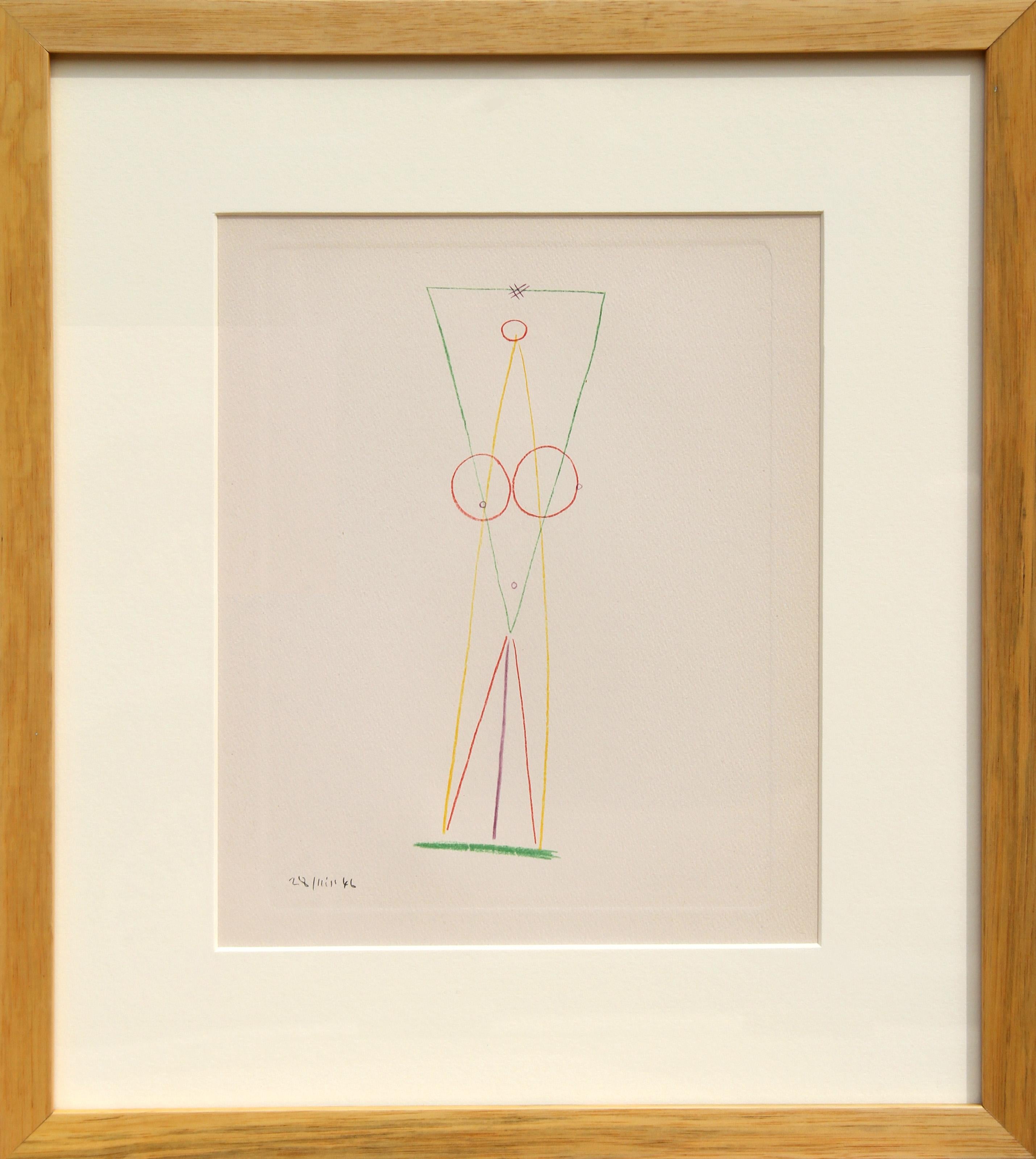 Desnudo de pie, Lámina 14, Plantilla cubista (after) Pablo Picasso en ...