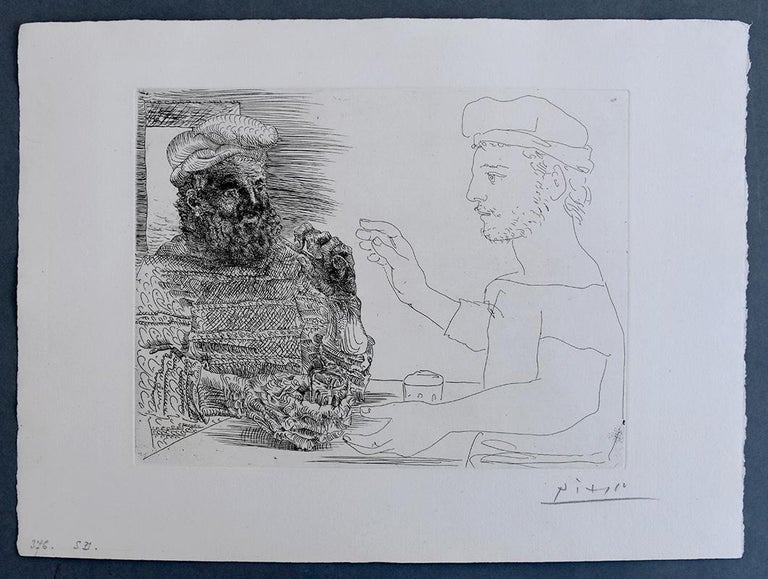 Pablo Picasso - Two Catalan Drinkers, from: The Suite Vollard - Picasso ...