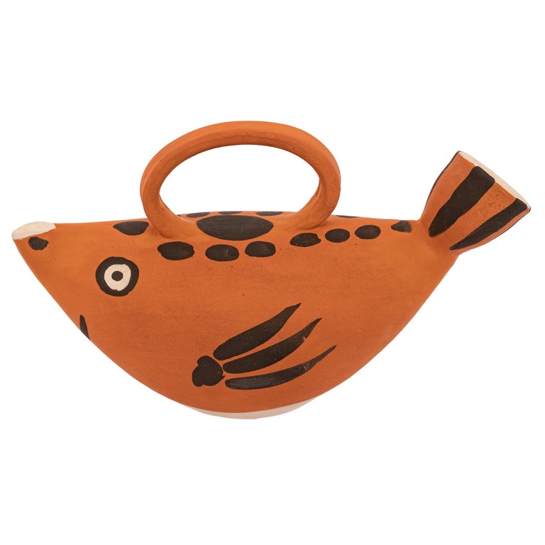Pablo Picasso - Pablo Picasso Terracotta Fish Pitcher Madoura Pottery ...