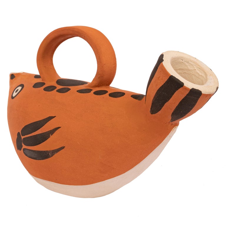 Pablo Picasso - Pablo Picasso Terracotta Fish Pitcher Madoura Pottery ...