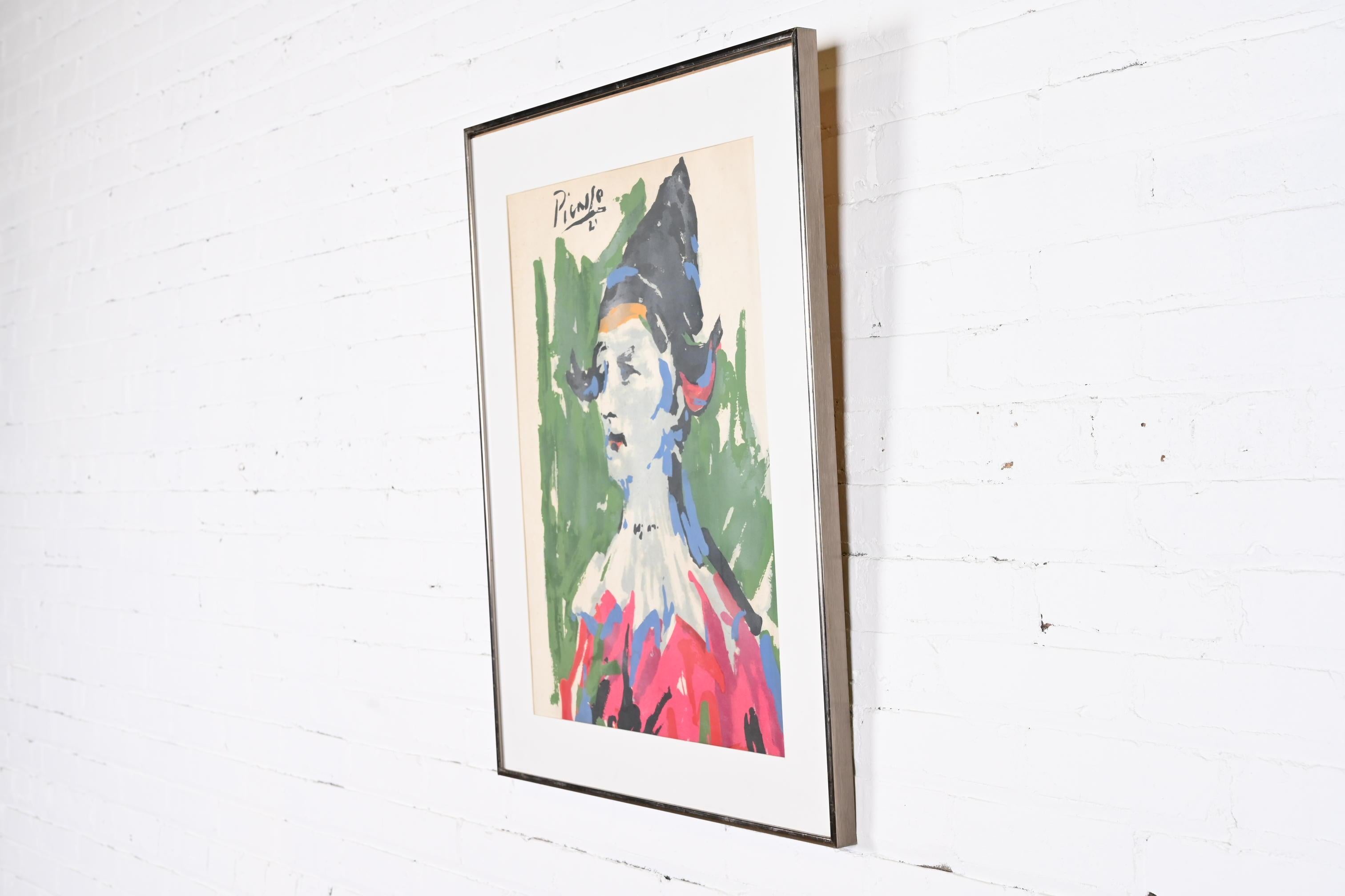 Pablo Picasso Vintage Framed Print of a Jester or Harlequin at 1stDibs