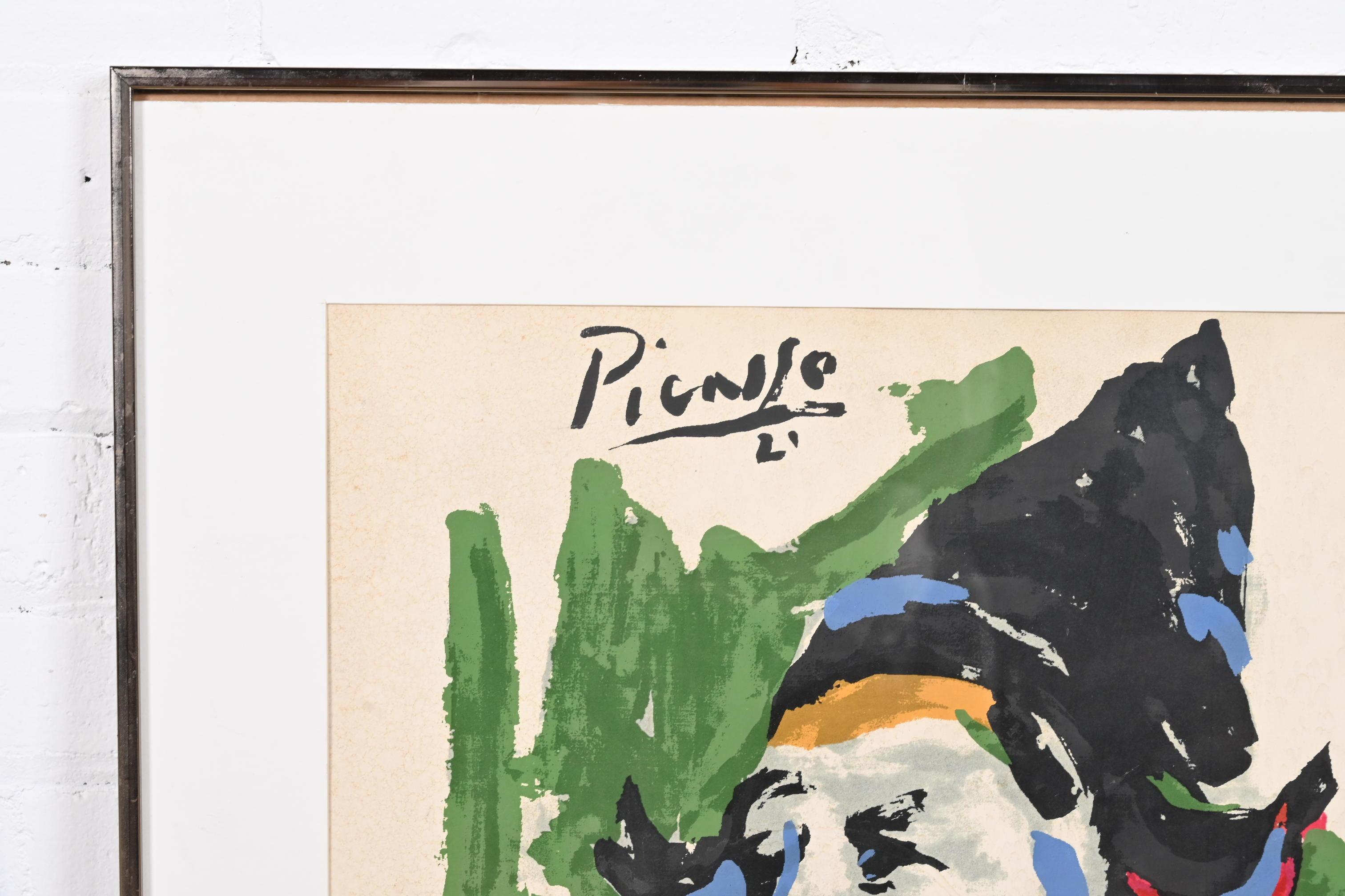 Pablo Picasso Vintage Framed Print of a Jester or Harlequin at 1stDibs