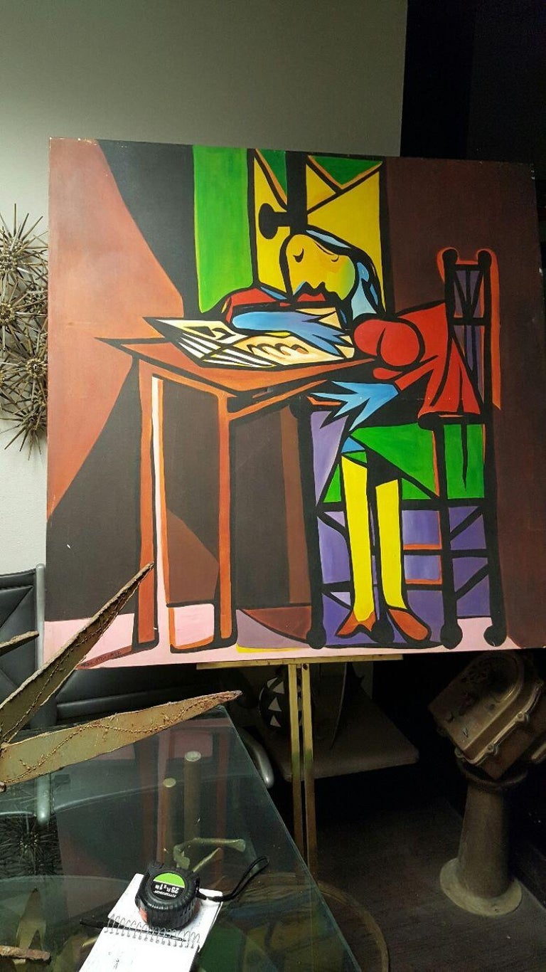 Pablo Picasso "Woman Reading" Rendering by Artist Ray Martinez Oil on ...