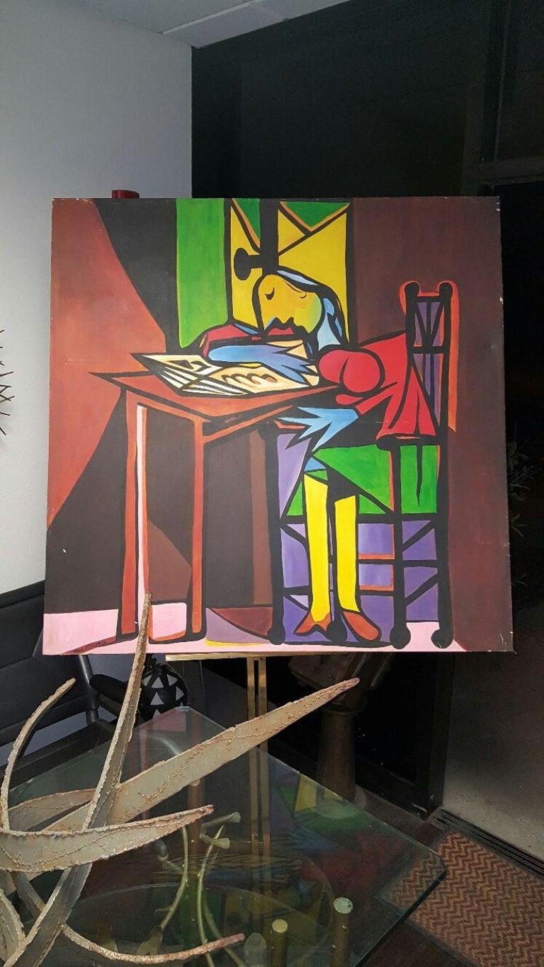 Pablo Picasso "Woman Reading" Rendering by Artist Ray Martinez Oil on ...