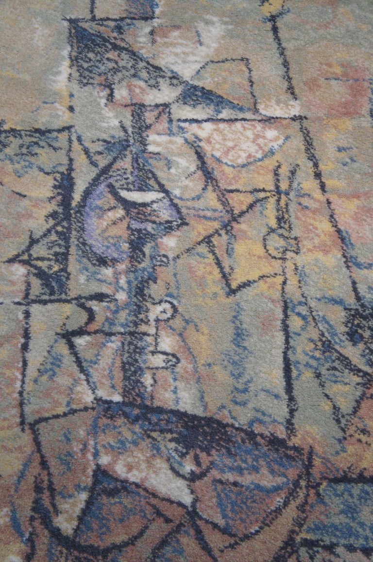 Pablo Picasso "Woman With Guitar" 1910 Danish Wool MCM Rug by Ege For ...