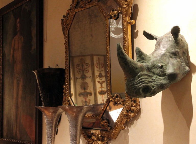 Pablo Simunovic - Contemporary Rhino Trophy Head Bronze Wall Sculpture ...