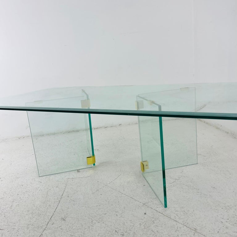 Pace Brass and Glass Coffee Table at 1stDibs