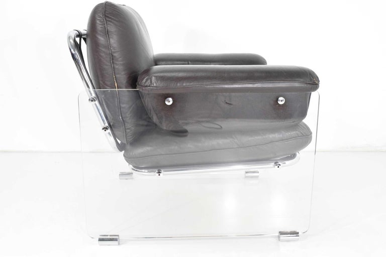 Pace Collection Argenta Lucite Lounge Chair at 1stDibs