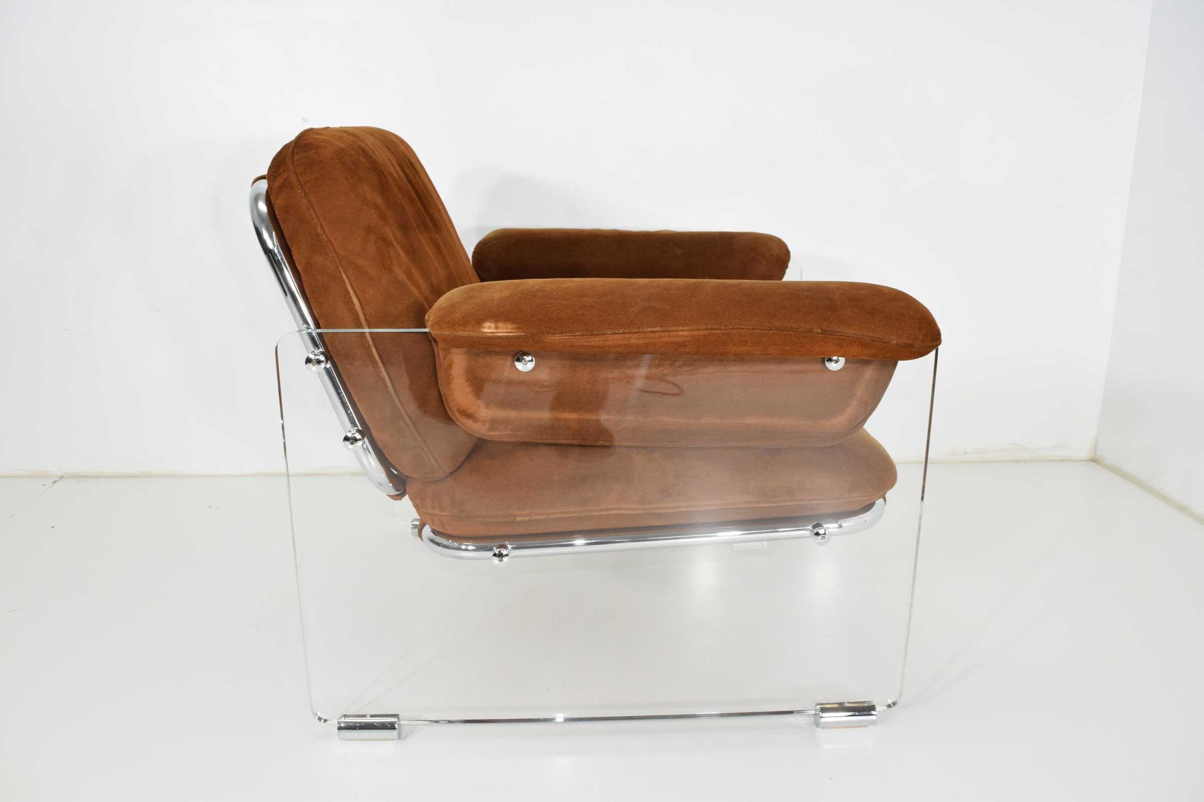 Pace Collection Argenta Lucite Lounge Chair at 1stDibs